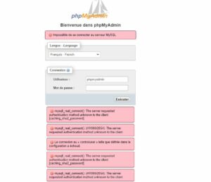 Phpmyadmin erreur requested authentication method unknown to the client [caching_sha2_password]